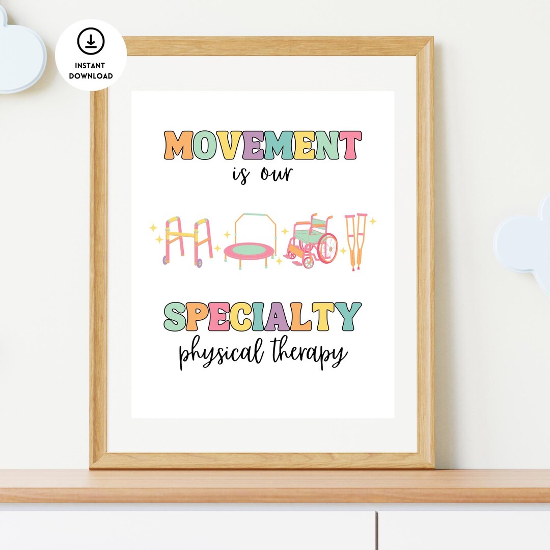 Retro Physical Therapy Poster, Movement is Medicine, Physical Therapy ...