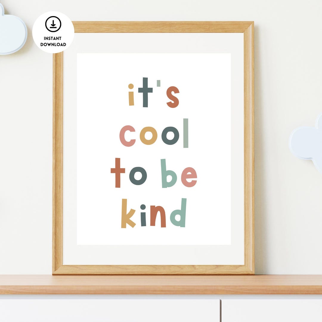 Its Cool to Be Kind Poster, Playroom Decor, Playroom Wall Art ...