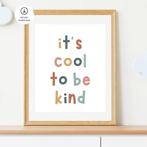 Its Cool to Be Kind Poster, Playroom Decor, Playroom Wall Art ...