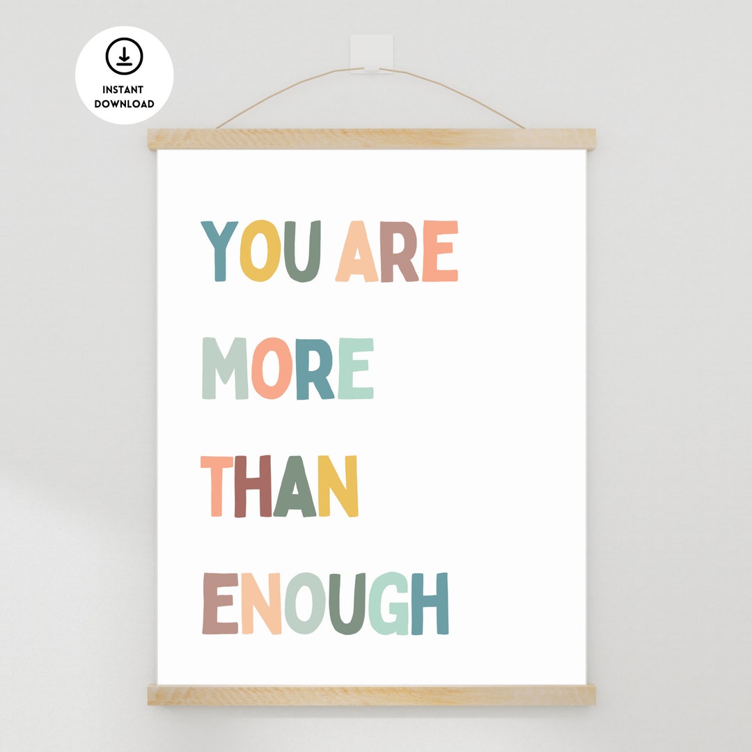 You Are More Than Enough Poster, Counseling Office Decor, Therapy Poster, Counseling, Psychology ...