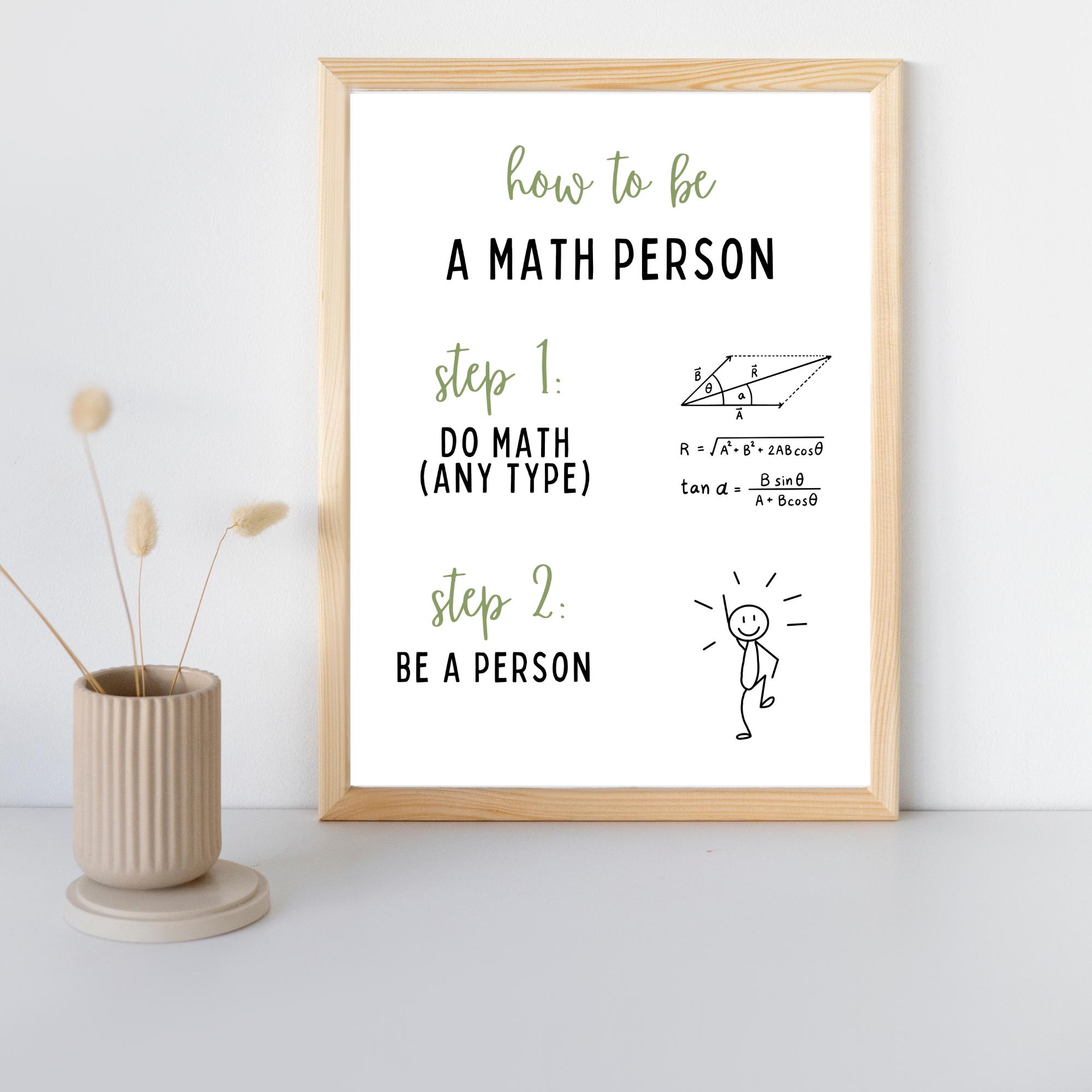 Math Poster, Math Classroom Decor, Math Teacher, Math Door Sign, Math ...