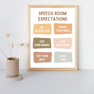 6 Boho Speech Room Posters, Speech Therapy Posters, Speech Classroom ...
