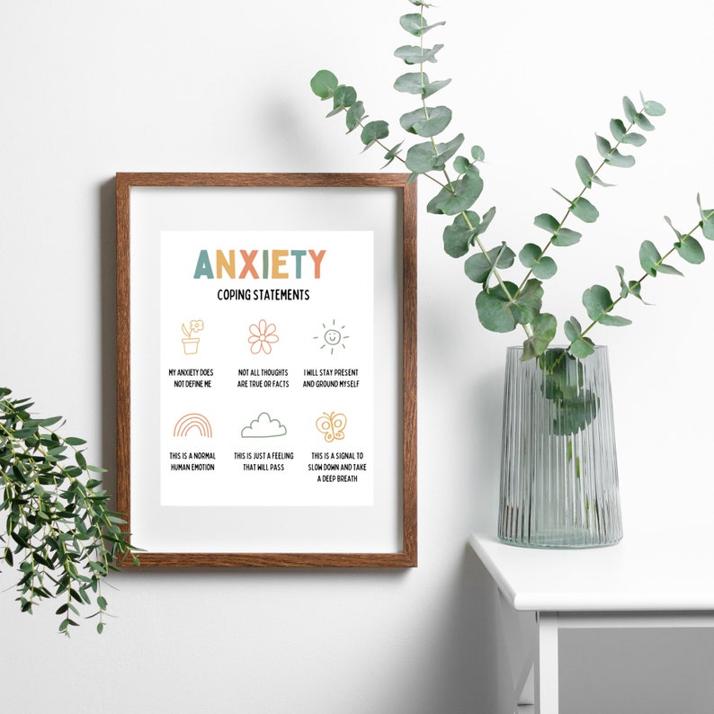 Anxiety Coping Statements Poster Coping Skills Therapy Room - Etsy