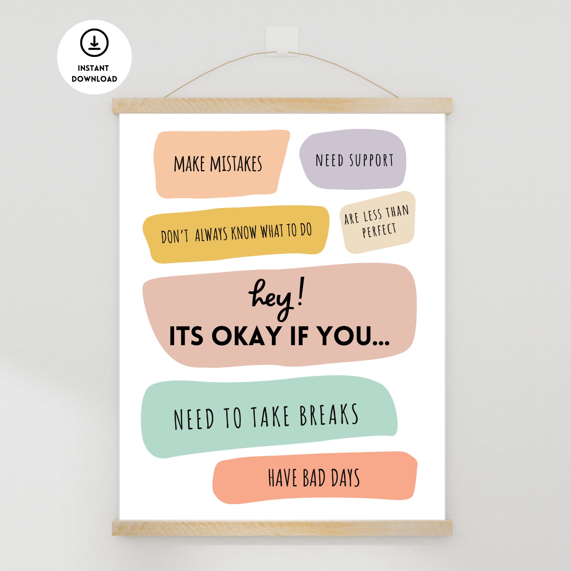 Its Okay Poster, Therapy Office Decor, Counseling Poster, Psychology ...