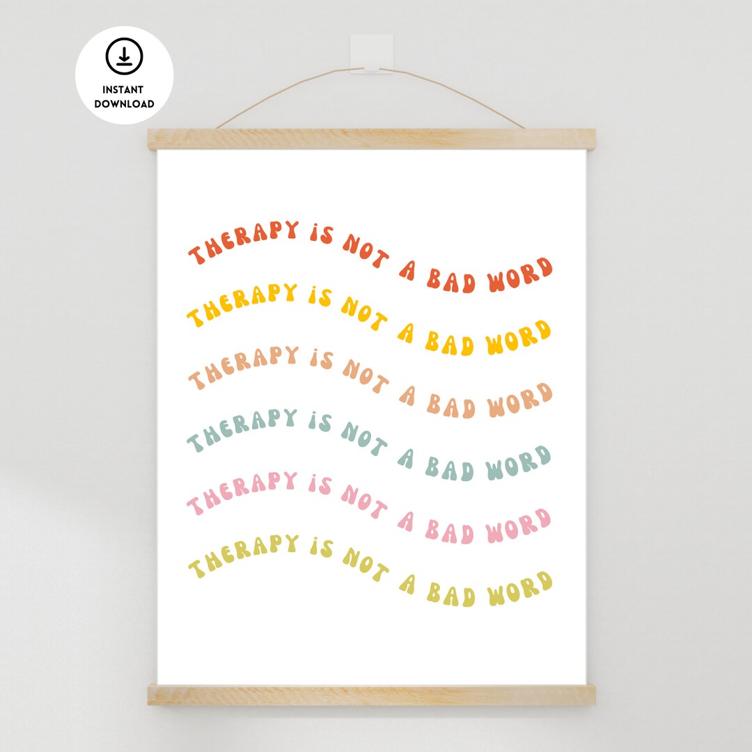 Therapy is Not A Bad Word Poster, Therapy Poster, Counselor Office ...