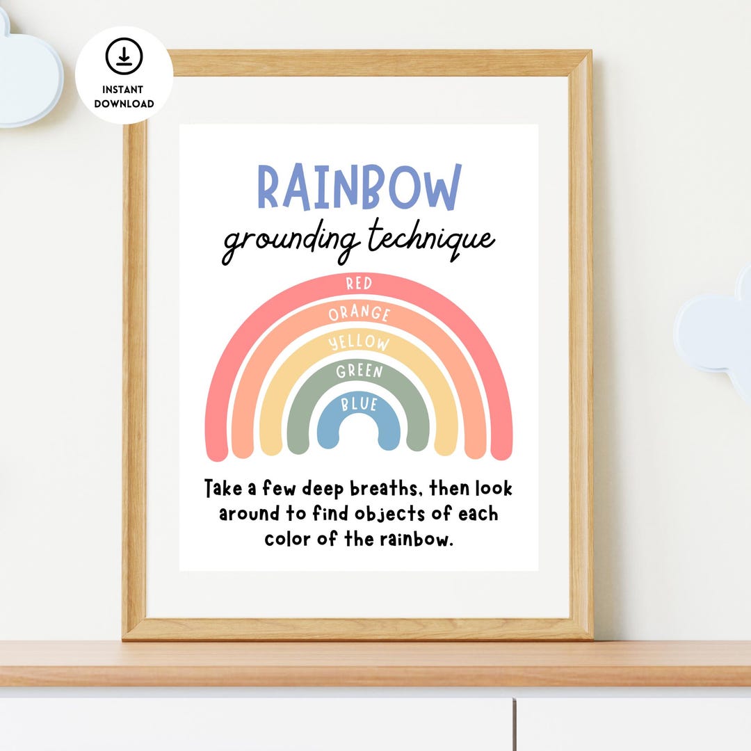 Rainbow Grounding Poster, Calm Down Corner, Feelings Poster, Emotions ...