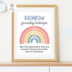 Rainbow Grounding Poster, Calm Down Corner, Feelings Poster, Emotions ...