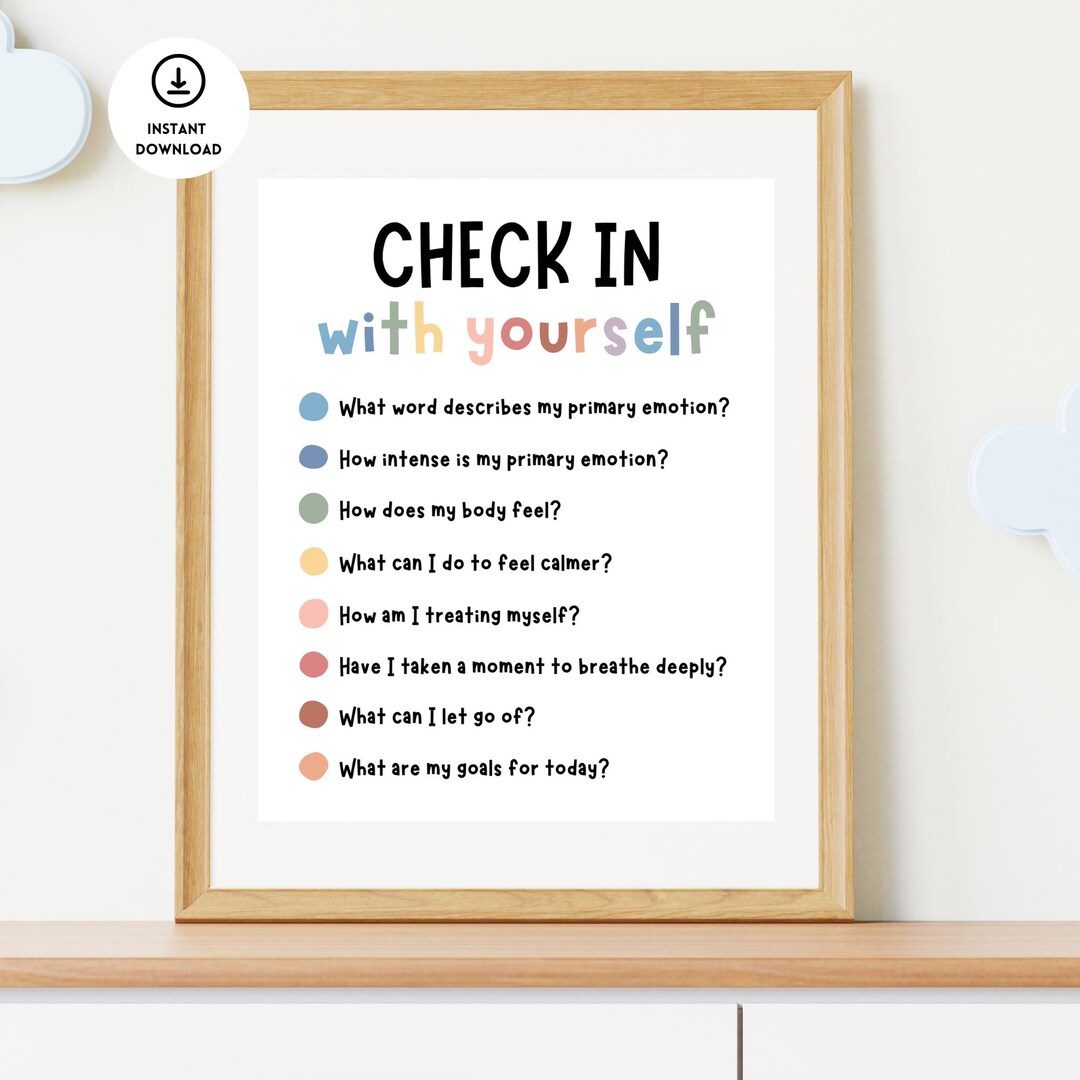 Check in With Yourself Poster, Mental Health Poster, Feelings Poster ...