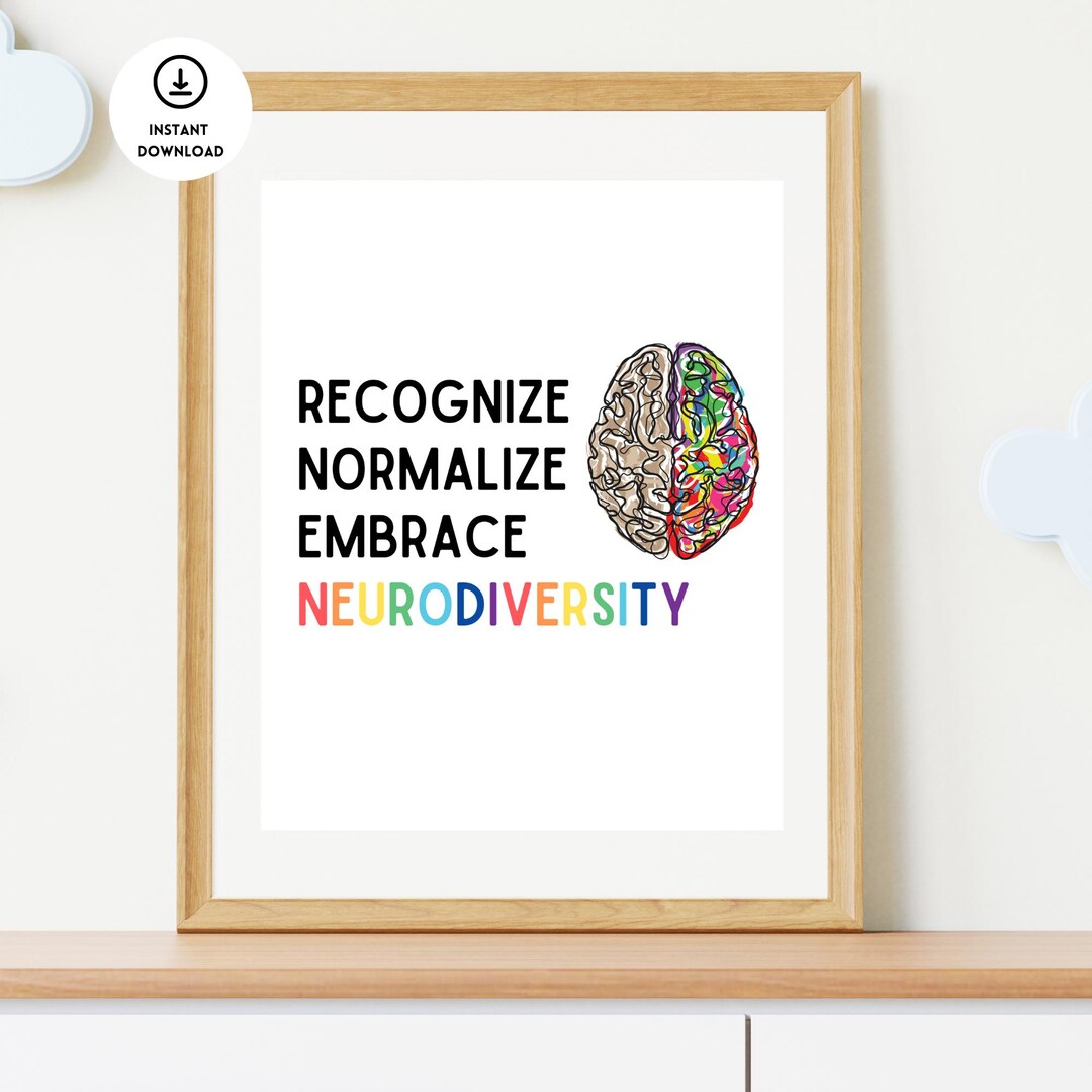 Neurodiversity Poster, Embrace Neurodiversity, Neurodivergent, Therapy ...