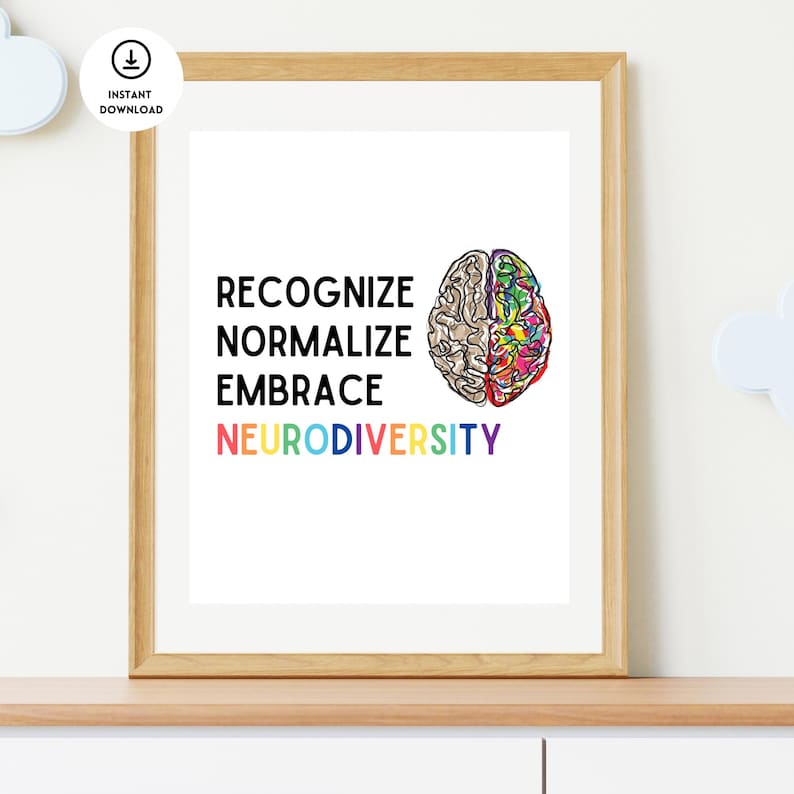 Neurodiversity Poster, Embrace Neurodiversity, Neurodivergent, Therapy ...
