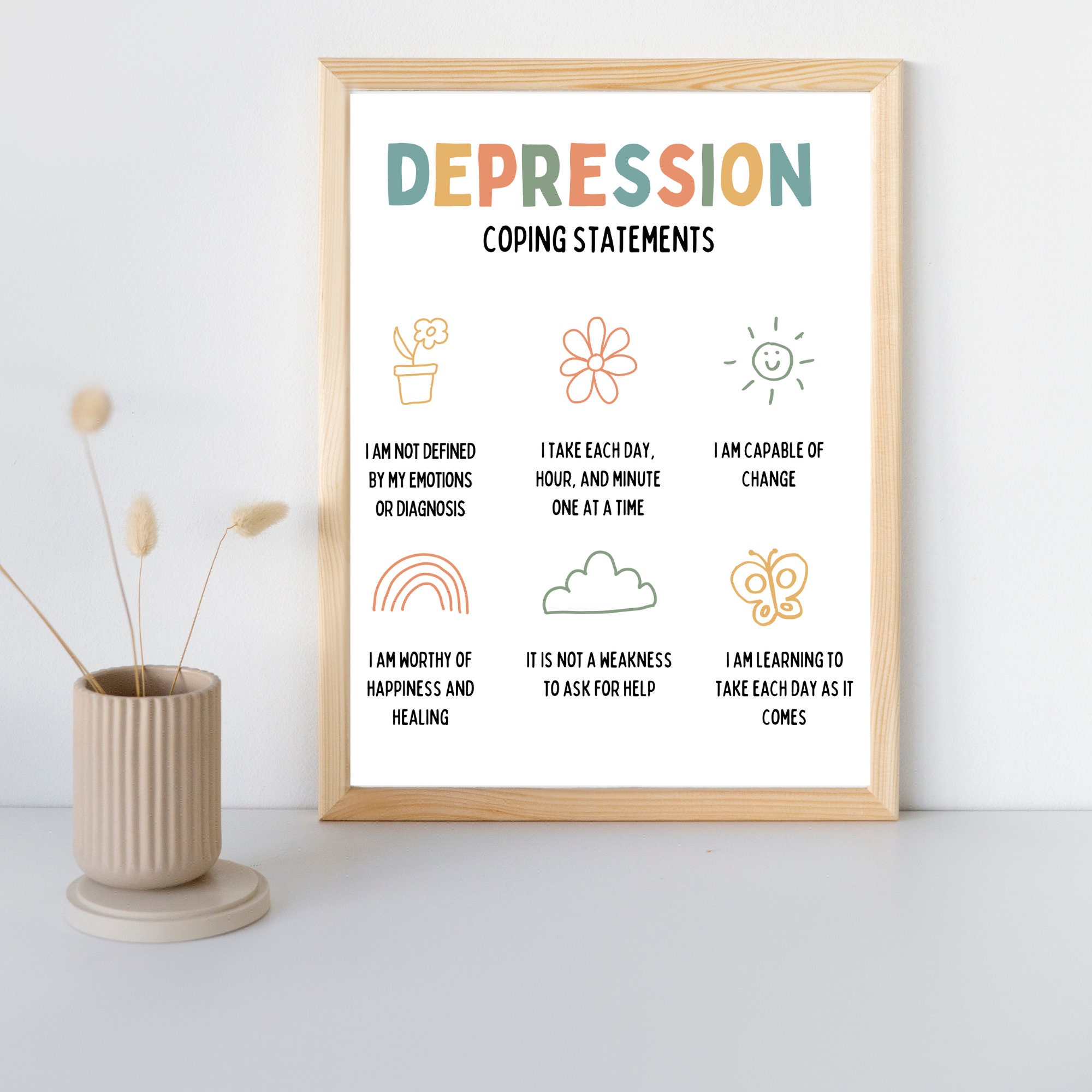 Depression Coping Statements Poster, Psychology Poster, Therapy Poster ...