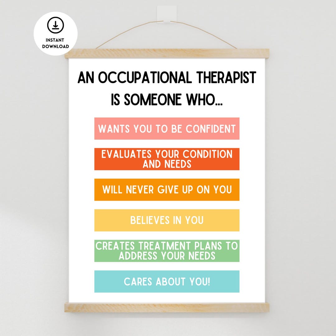 Occupational Therapist Poster, Occupational Therapy Room Decor, OT ...
