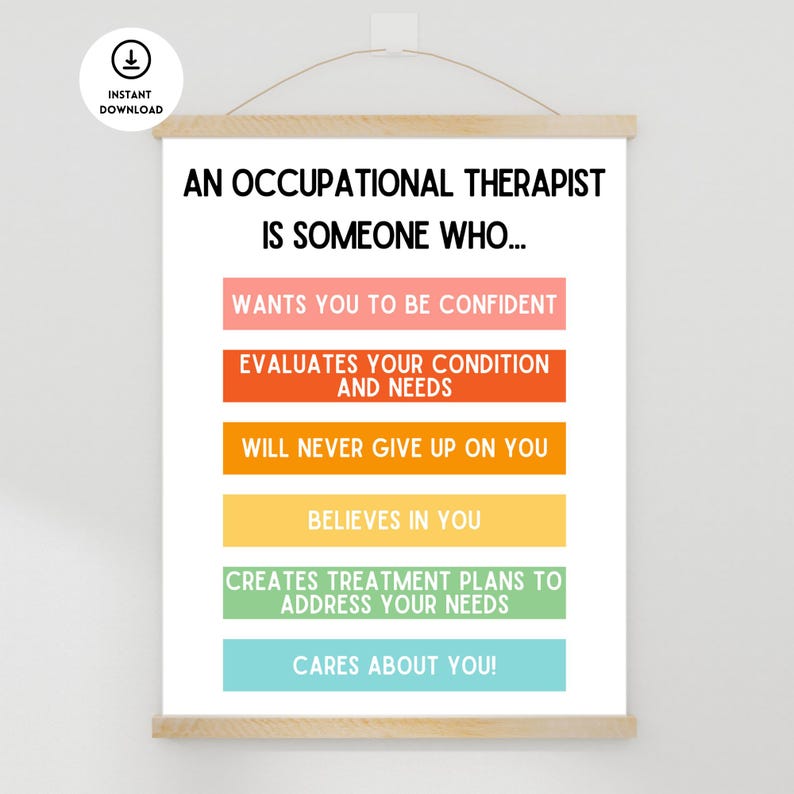 Occupational Therapist Poster, Occupational Therapy Room Decor, OT ...