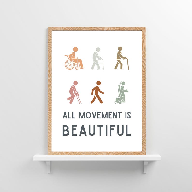 All Movement is Beautiful Poster, Physical Therapy Poster, Occupational ...