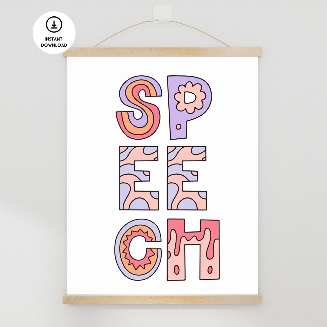 Speech Poster, Speech Classroom Poster, Speech Sign, SLP, Speech Office ...