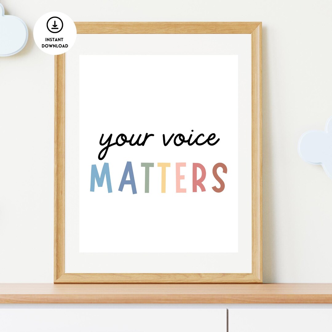 Your Voice Matters Poster, Speech Therapy Decor, Speech Room Poster ...