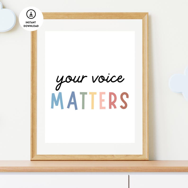 Your Voice Matters Poster, Speech Therapy Decor, Speech Room Poster ...