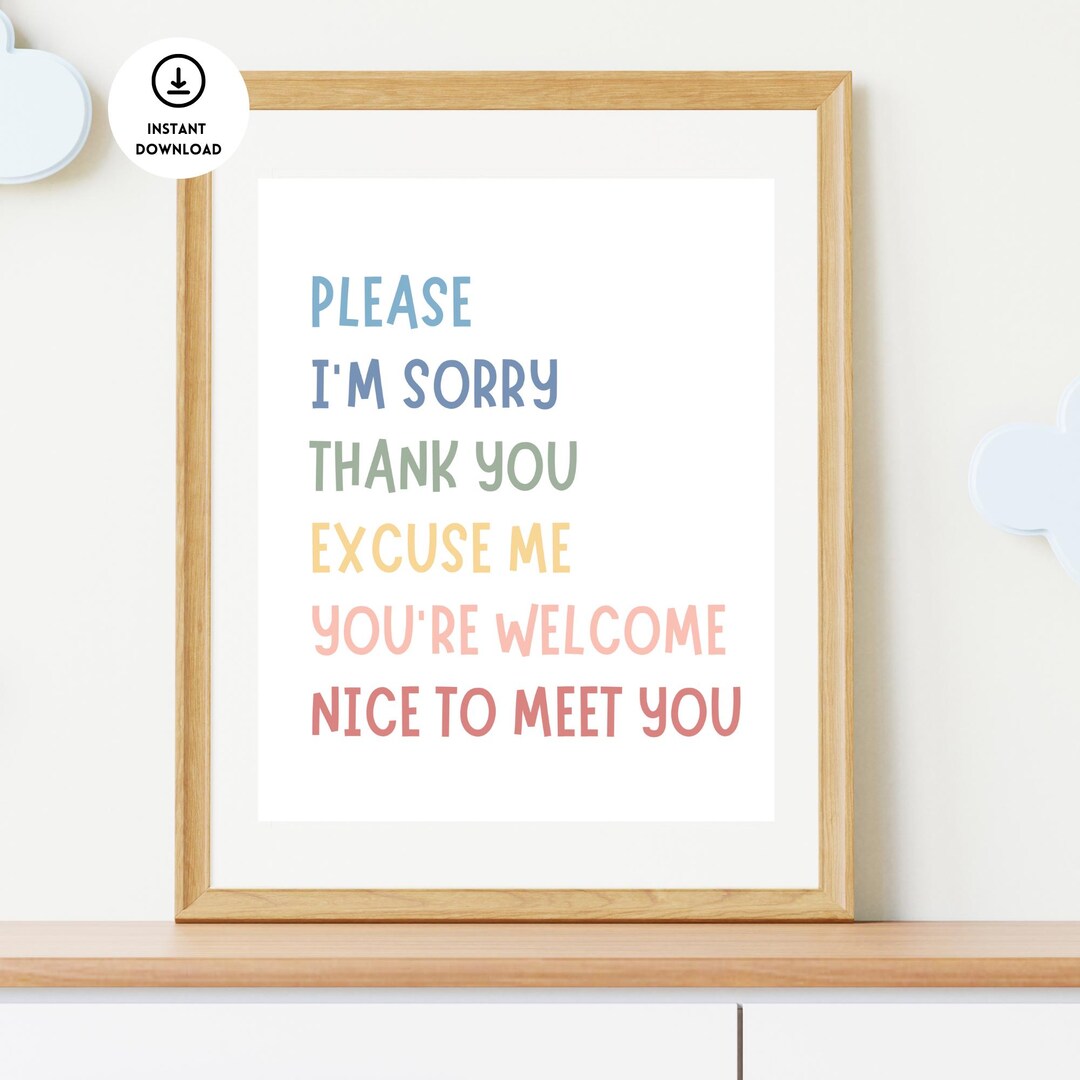 Manners Poster, Playroom Wall Art, Boho Classroom Decor, Class Rules ...