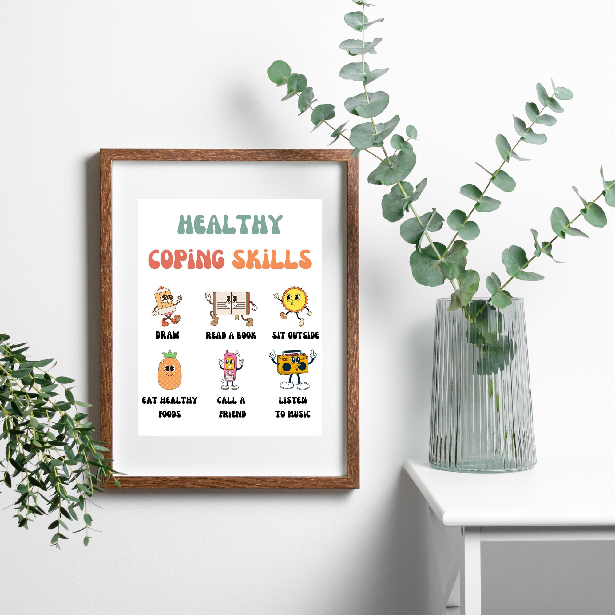Retro Motivational Poster Bundle, 5 Mental Health Posters, Counseling ...