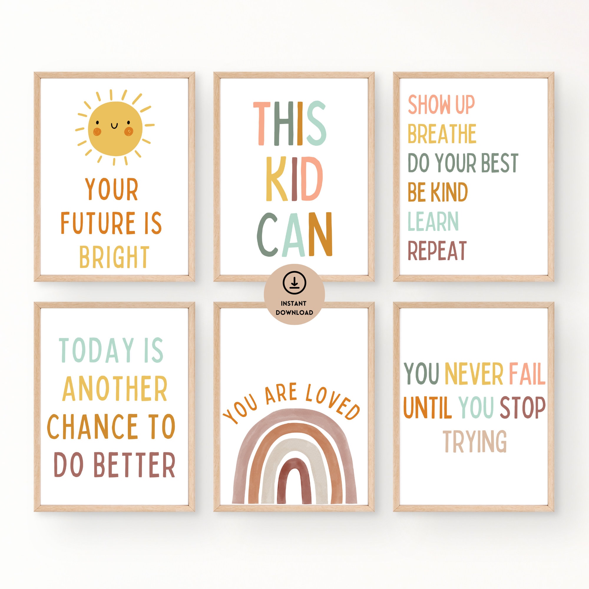 Boho Classroom Poster Bundle 6 Kid Room Posters Kid Room - Etsy