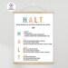 HALT Technique Poster, DBT Poster, Psychology Poster, Therapy Office ...