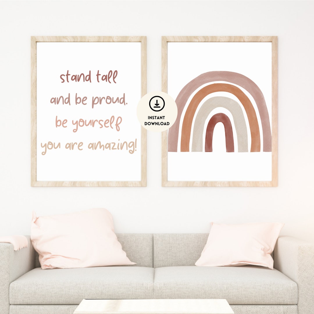 Boho Stand Tall and Be Proud Poster Bundle, Nursery Room Decor ...