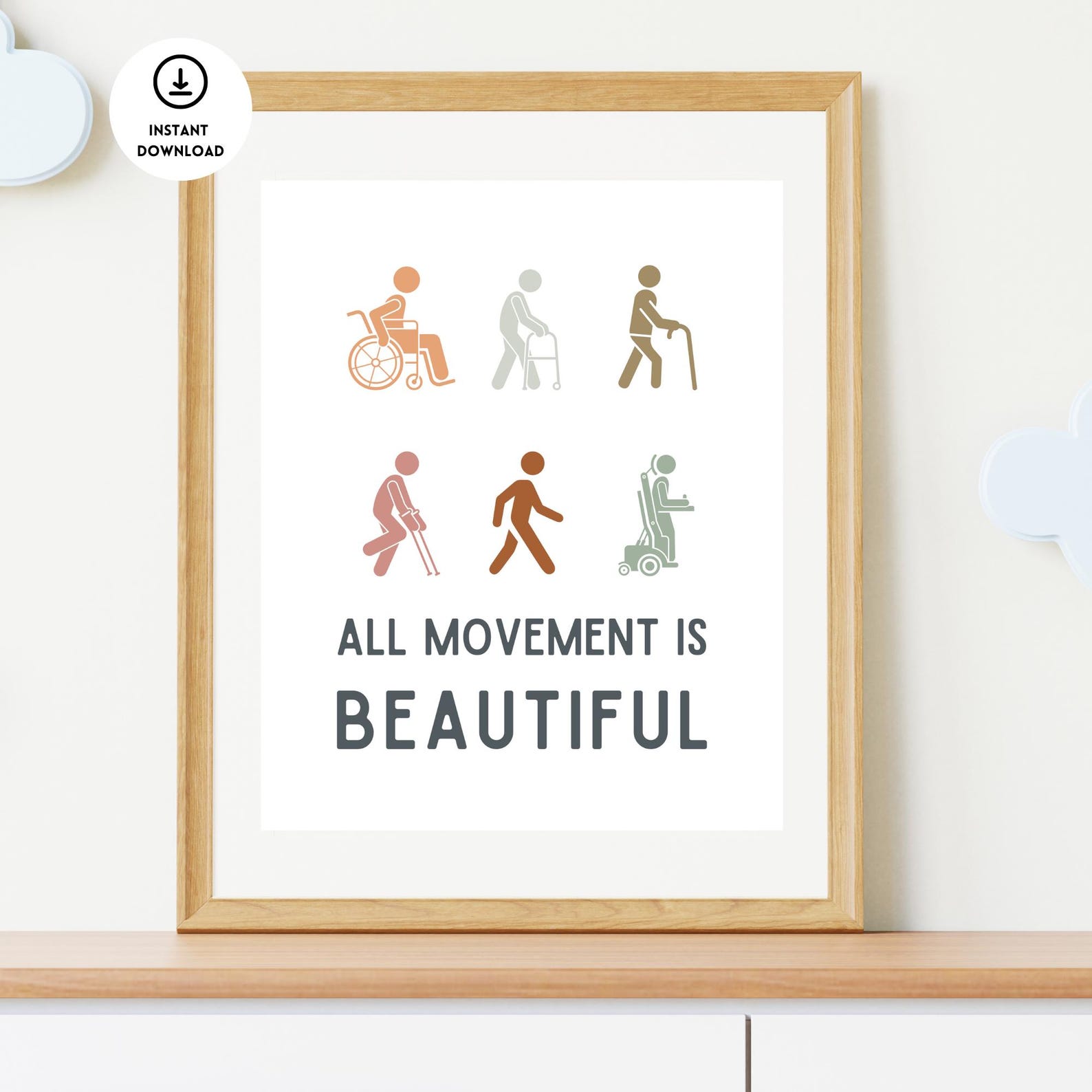 All Movement is Beautiful Poster, Physical Therapy Poster, Occupational ...