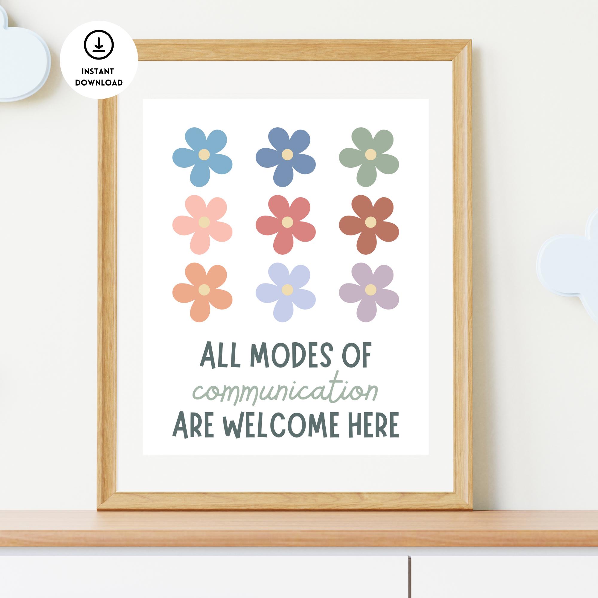 All Communication is Welcome Poster, Speech Room Decor, Speech Therapy ...