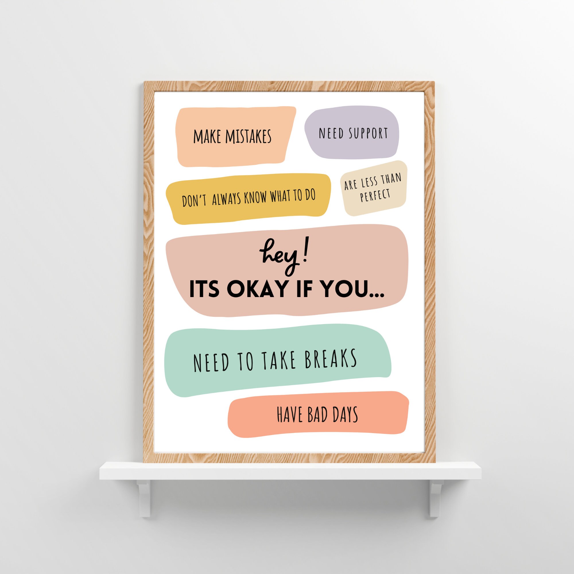 Its Okay Poster, Therapy Office Decor, Counseling Poster, Psychology ...