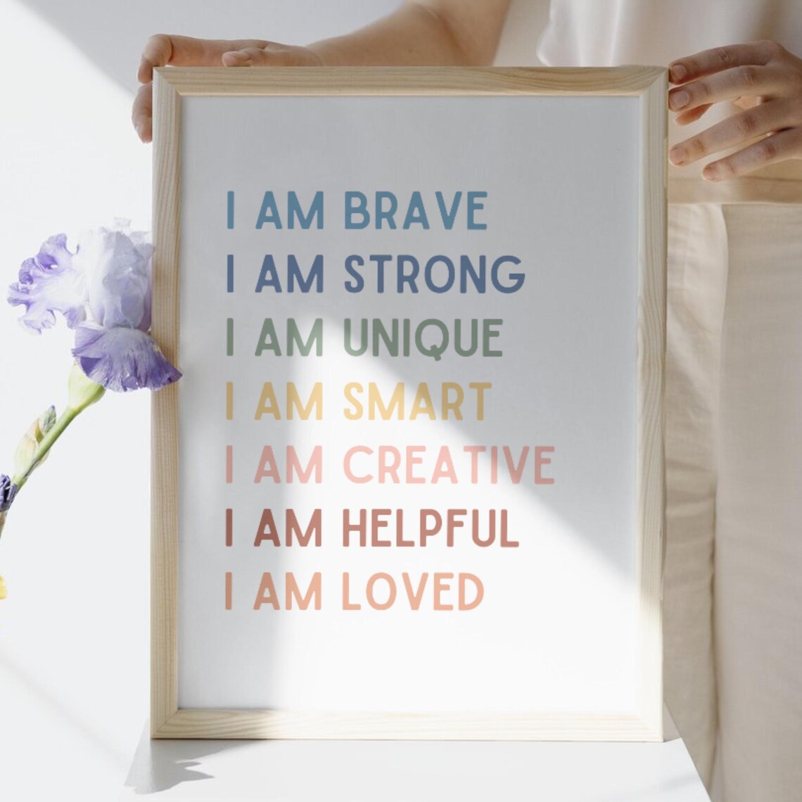 Affirmations for Kids, Playroom Wall Decor, Boho Classroom Decor ...