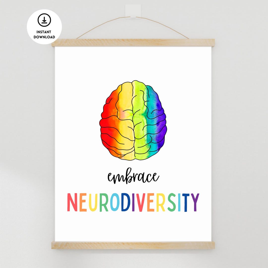 Embrace Neurodiversity Poster, Neurodiversity Print, Neurodiversity ...