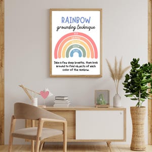 Rainbow Grounding Poster, Calm Down Corner, Feelings Poster, Emotions ...