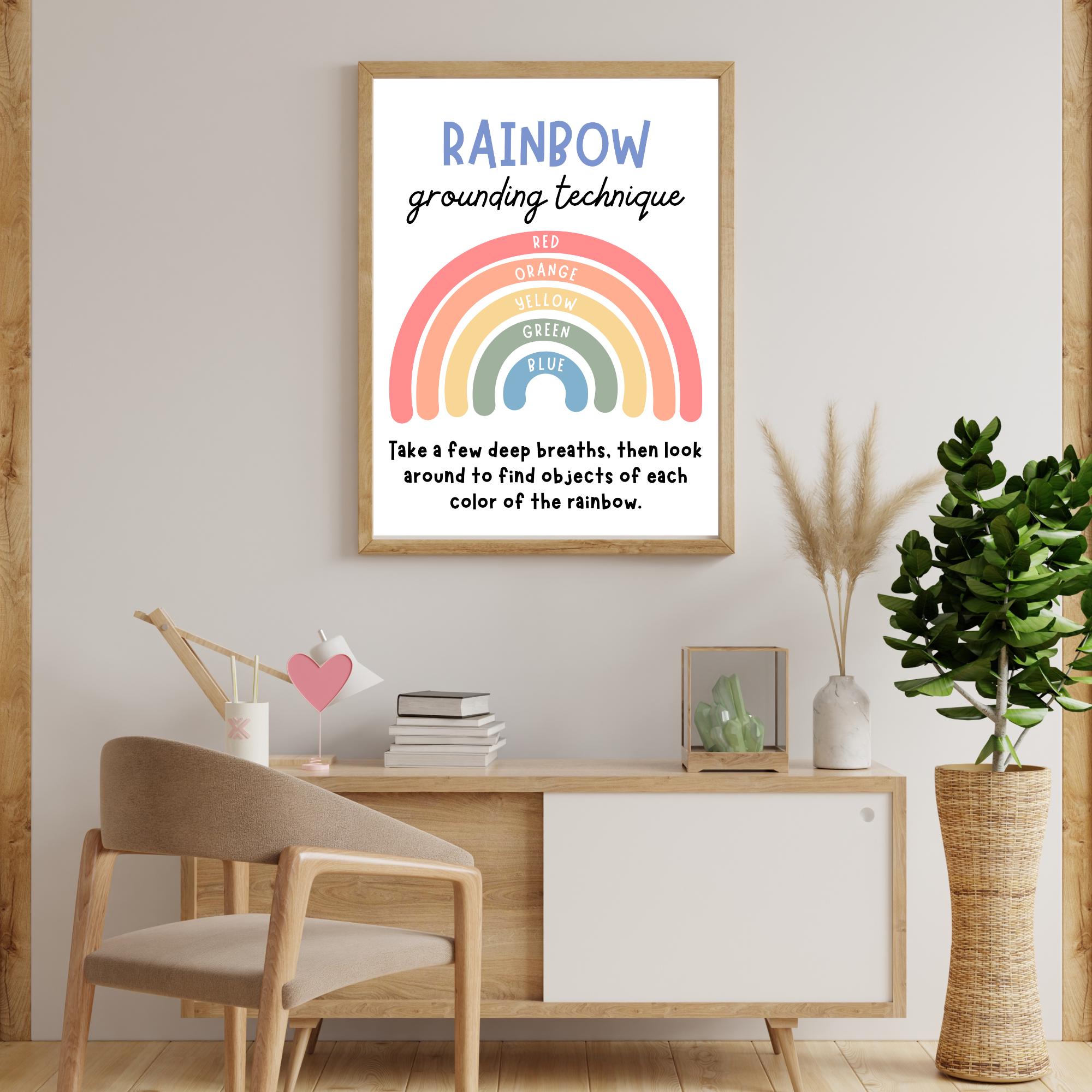 Rainbow Grounding Poster, Calm Down Corner, Feelings Poster, Emotions ...