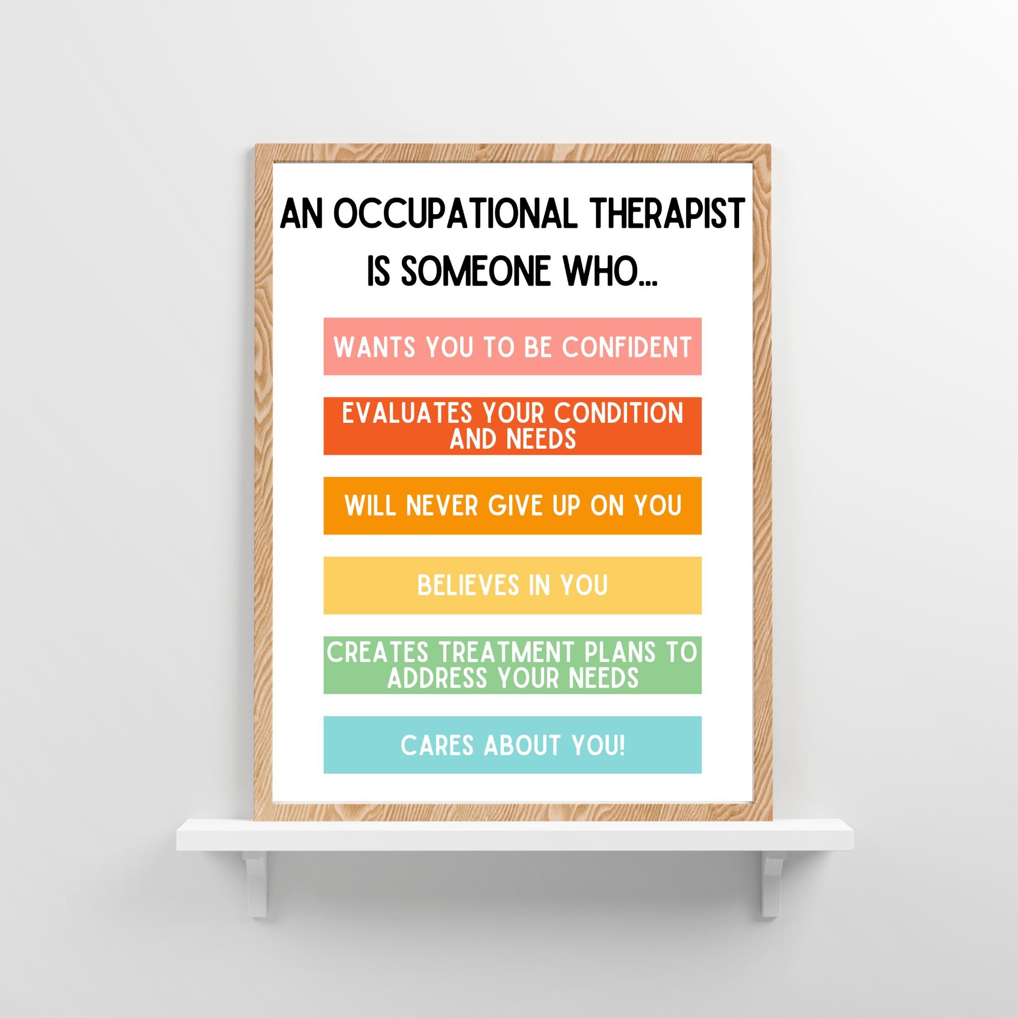 Occupational Therapist Poster, Occupational Therapy Room Decor, OT ...