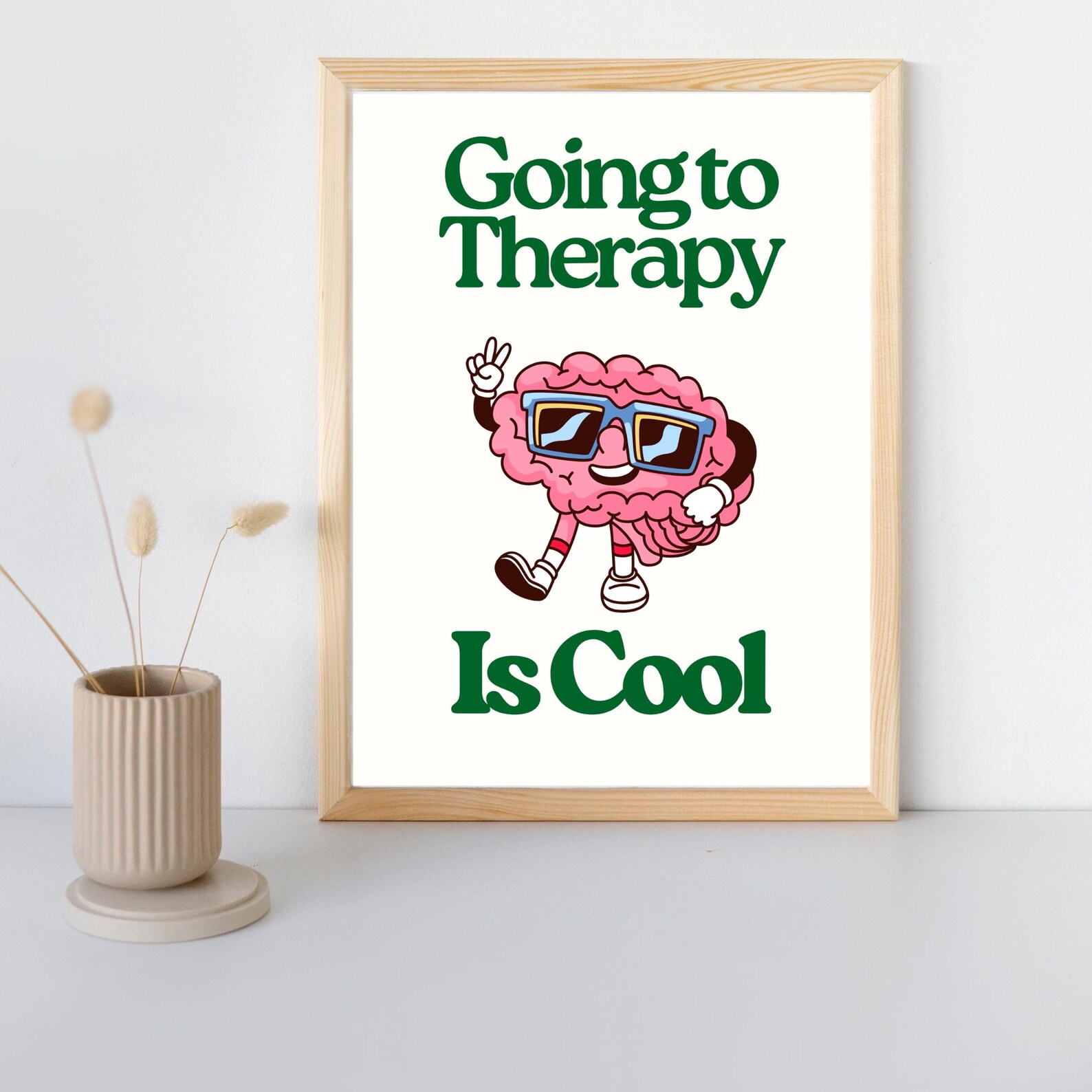 Retro Therapy is Cool Poster, Therapy Office Decor, Counselor Office ...