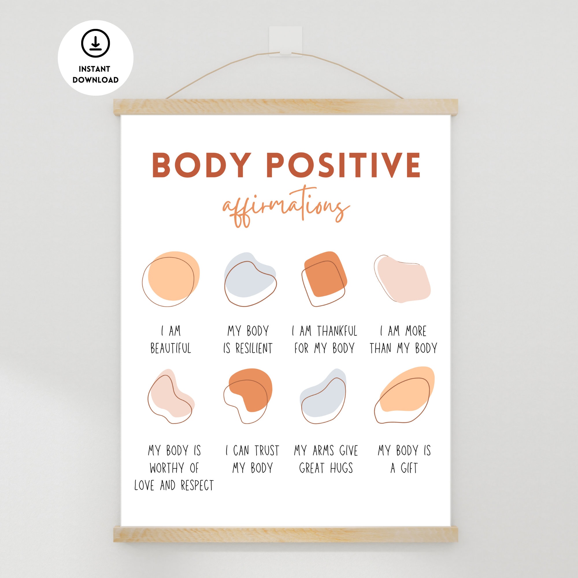 Body Positive Affirmations Poster, Therapy Office Decor, Psychology Poster, School Counselor ...