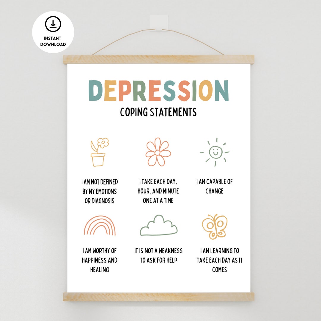 Depression Coping Statements Poster, Psychology Poster, Therapy Poster ...