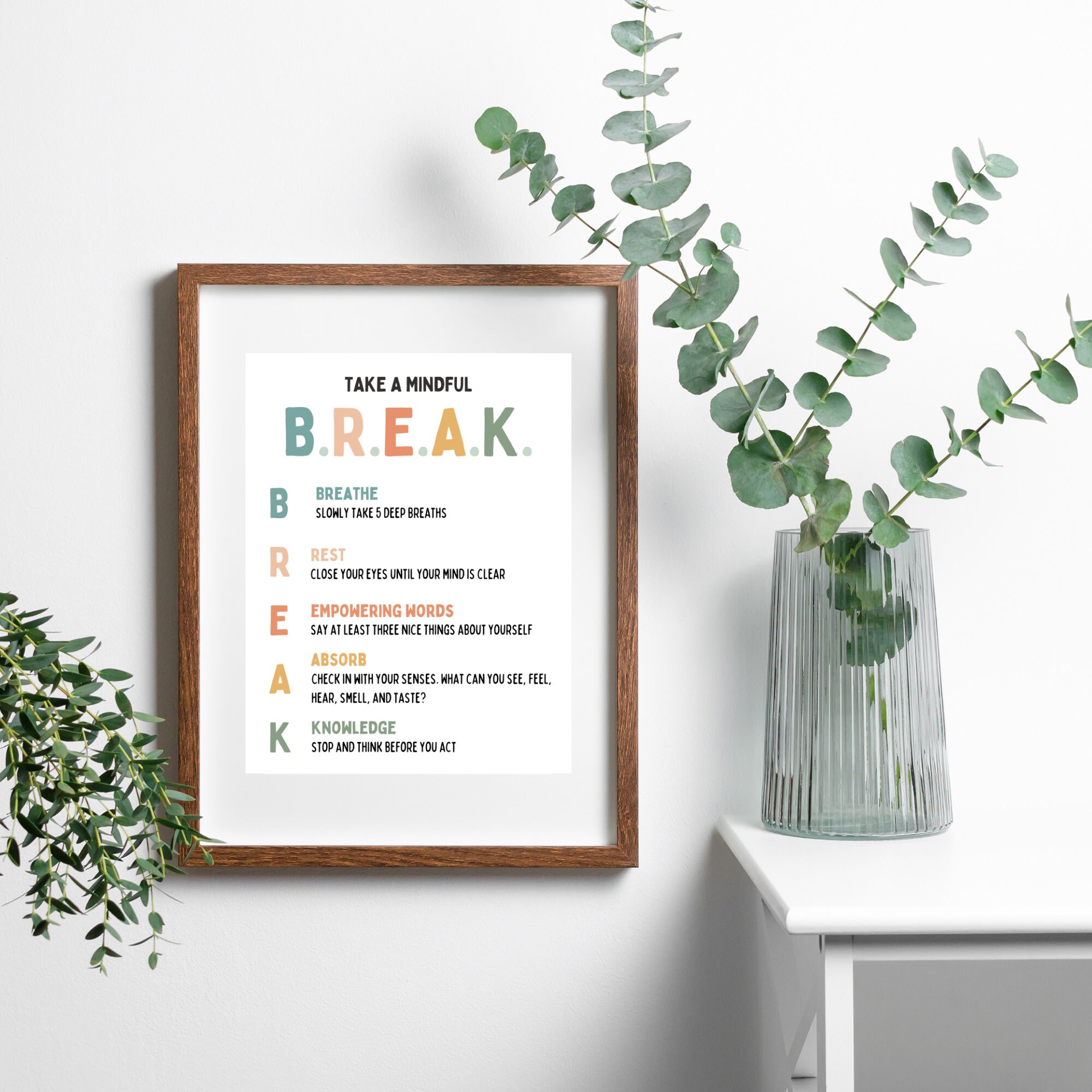 BREAK Technique Poster, Therapy Poster, DBT, Mental Health Poster ...