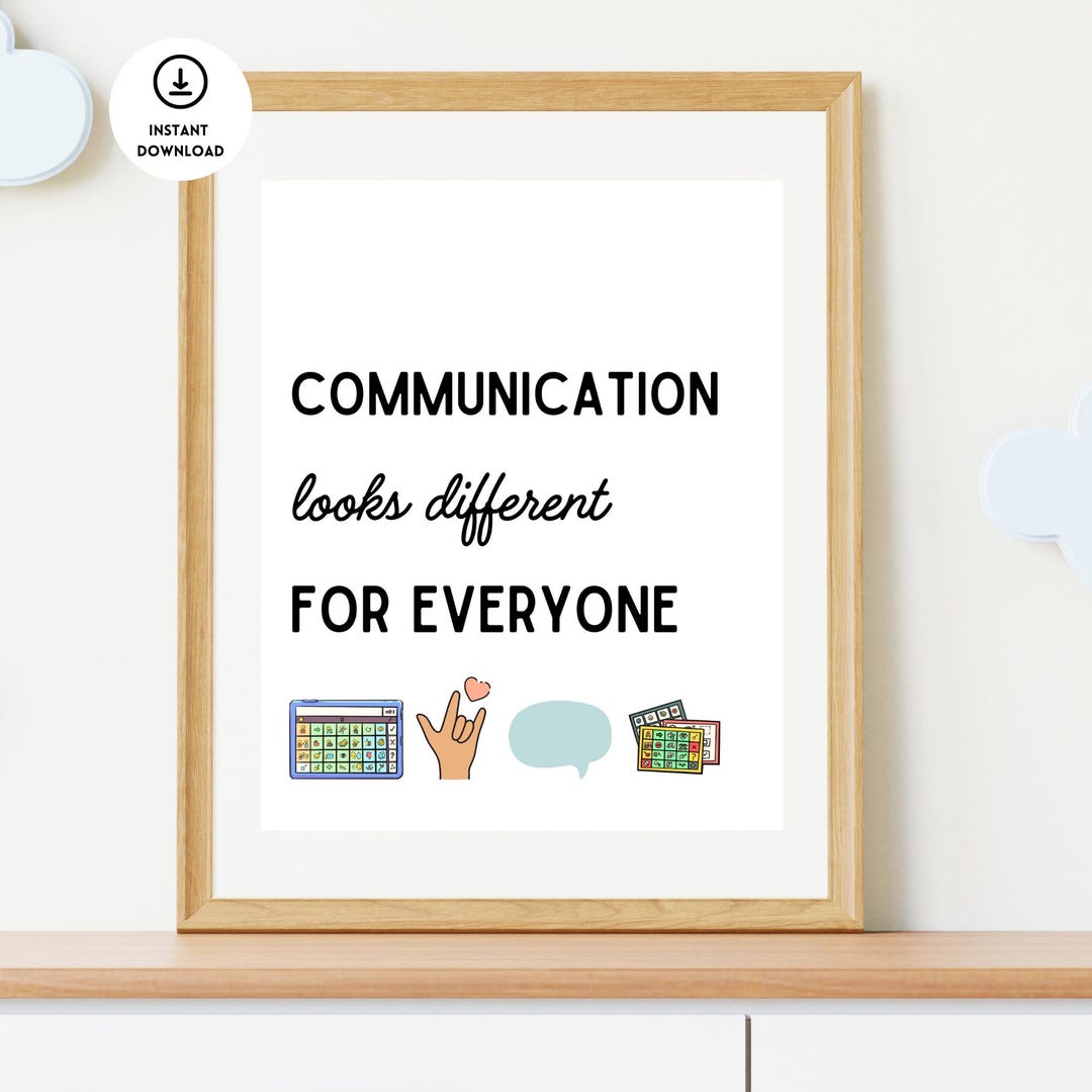 Communication Looks Different for Everyone Poster, Speech Therapy ...