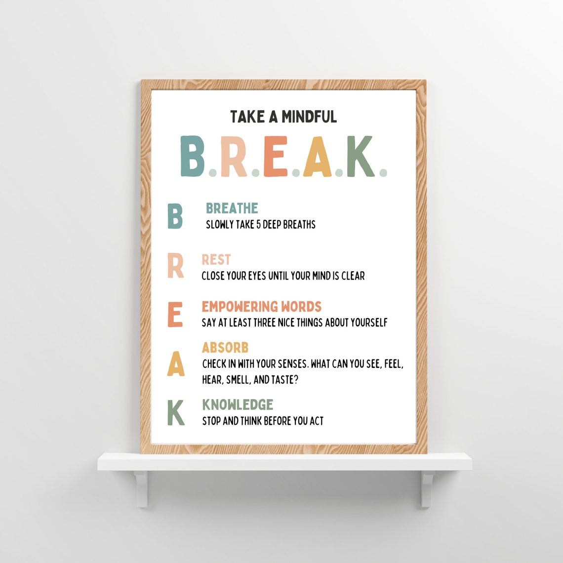 BREAK Technique Poster, Therapy Poster, DBT, Mental Health Poster ...
