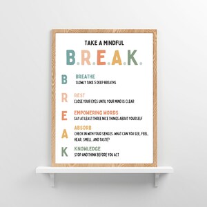 BREAK Technique Poster, Therapy Poster, DBT, Mental Health Poster ...