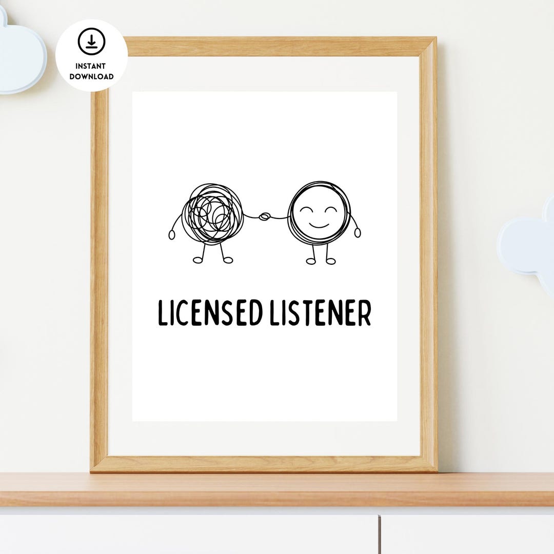 Licensed Listener Poster, School Counselor, Counselor Office Decor ...