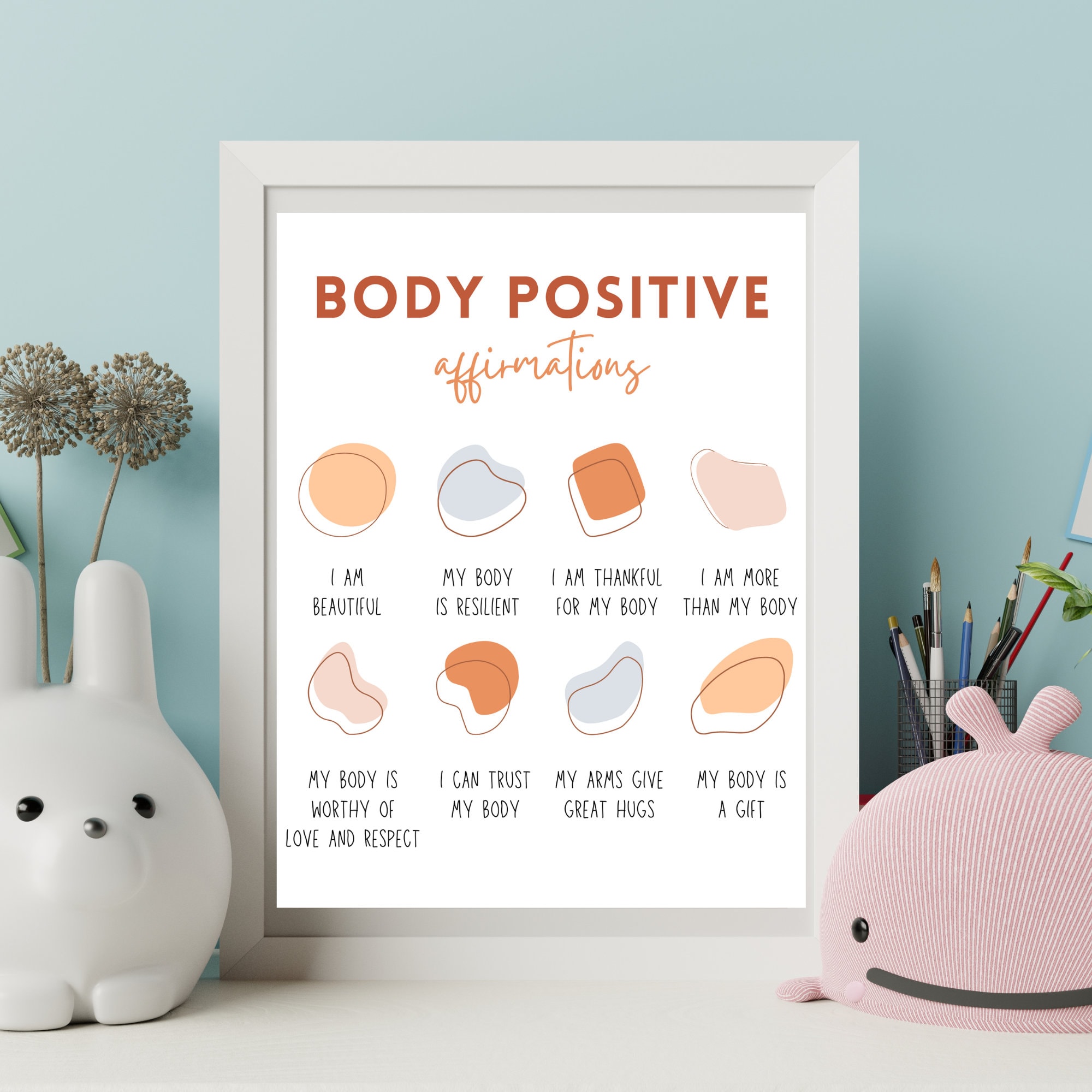 Body Positive Affirmations Poster, Therapy Office Decor, Psychology ...