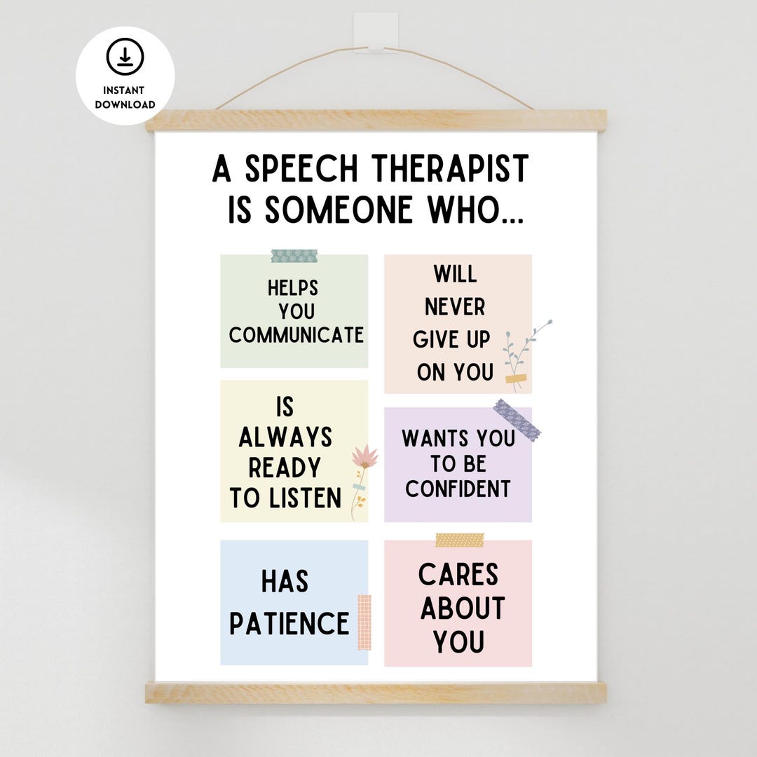 Speech Therapist Poster, Speech Therapy Decor, SLP, Speech Room Decor ...