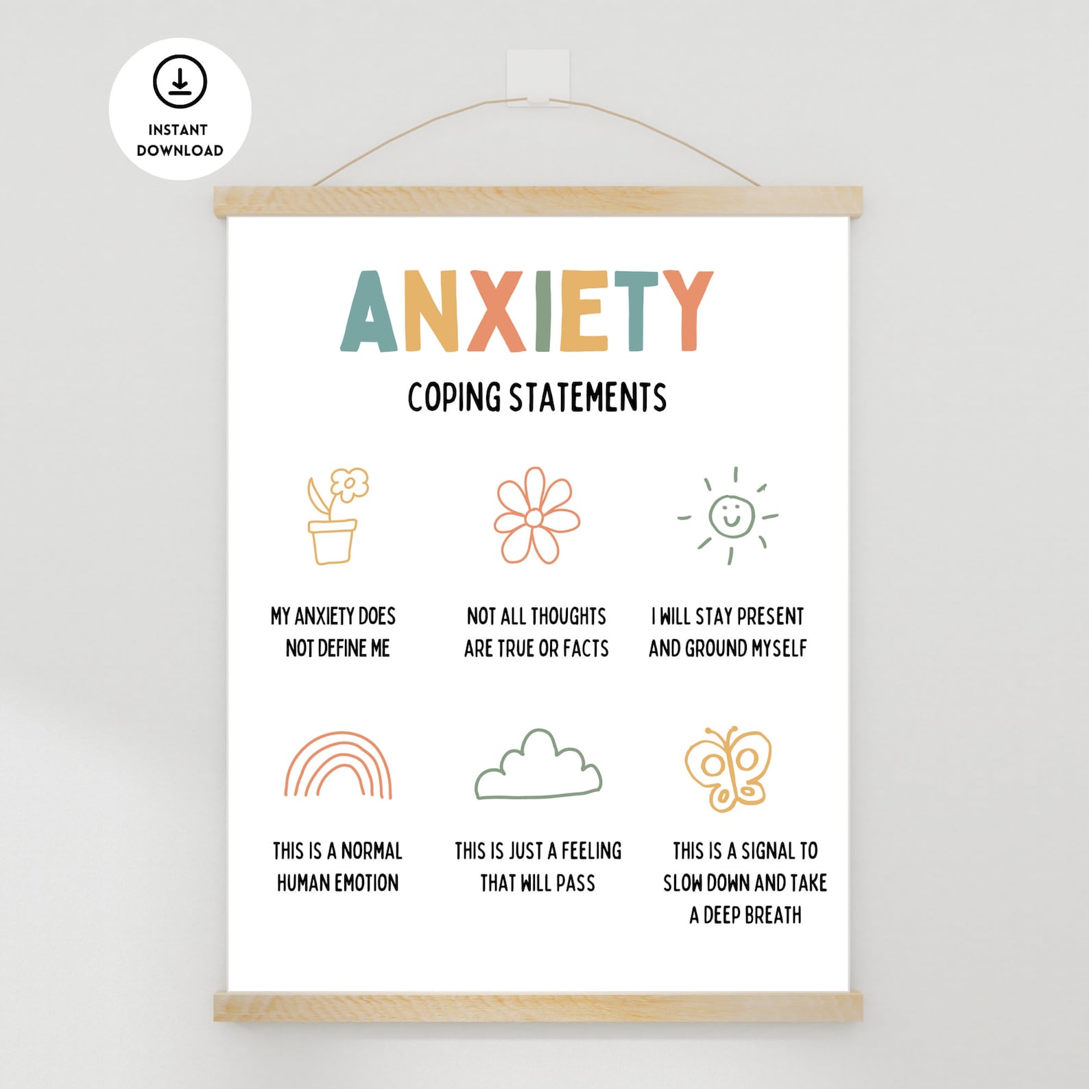 Anxiety Coping Statements Poster Coping Skills Therapy Room - Etsy