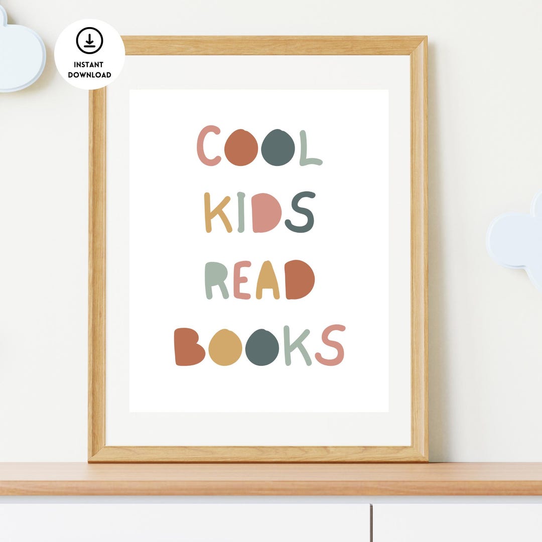Cool Kids Read Books, Reading Corner, Boho Classroom Poster, Classroom ...