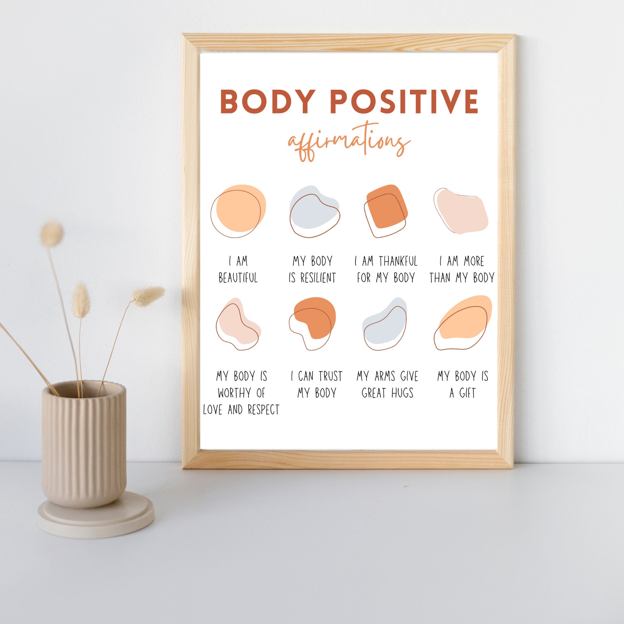 Body Positive Affirmations Poster, Therapy Office Decor, Psychology ...
