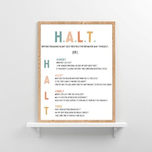 HALT Technique Poster, DBT Poster, Psychology Poster, Therapy Office ...
