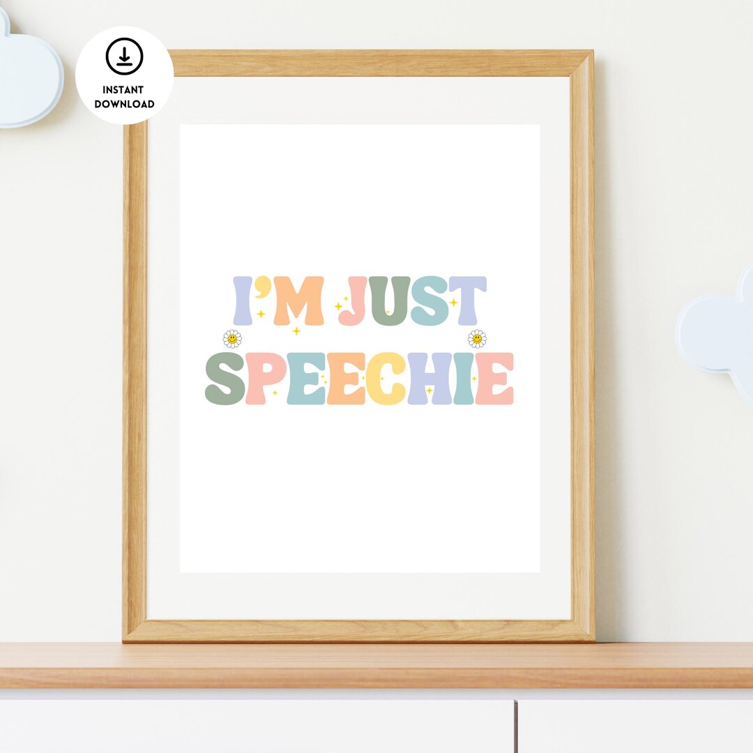 Just Speechie Poster, Speech Therapy Poster, Speech Classroom, Speech ...