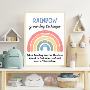 Rainbow Grounding Poster, Calm Down Corner, Feelings Poster, Emotions ...